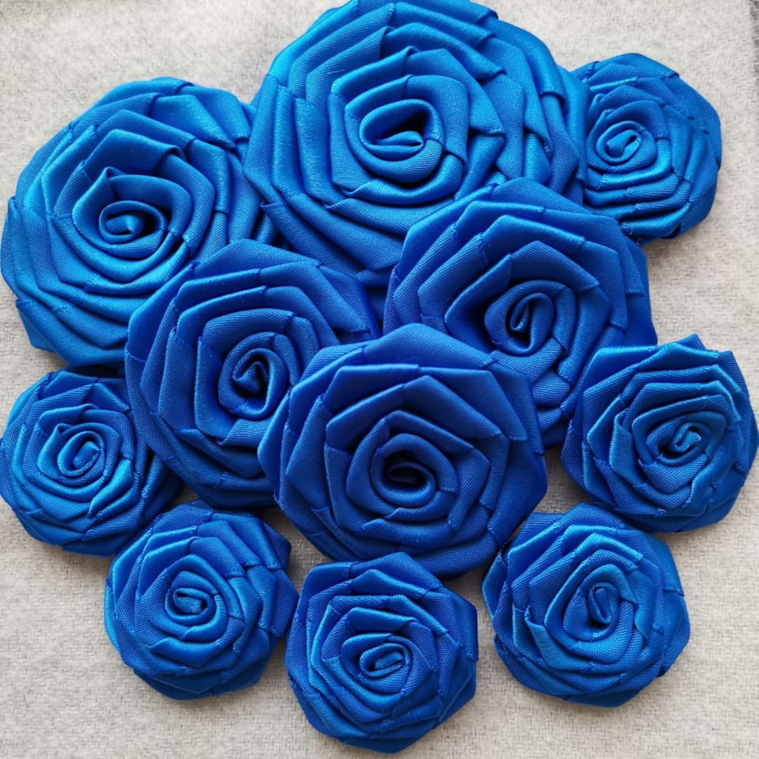 12 Handmade Ribbon Roses Over 150 Colors to Choose MY-400-72 Royal ...