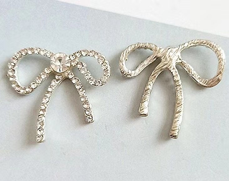 4 Flat Back Rhinestone Button Bow Button Embellishment (25*23mm) LT- 38 ...
