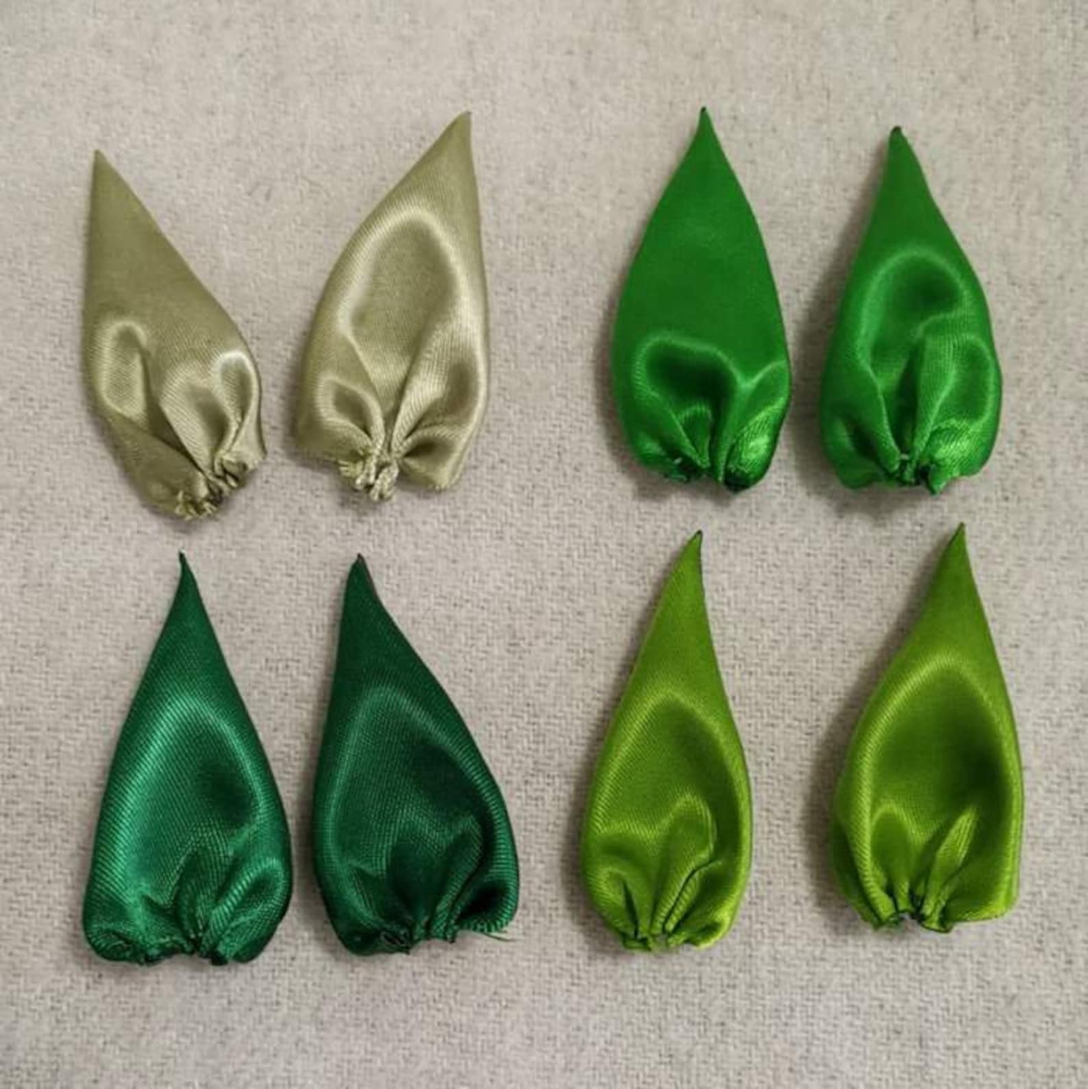 8 Handmade Ribbon Leaves 2x1 Inch Have Over 150 Colors to | Etsy