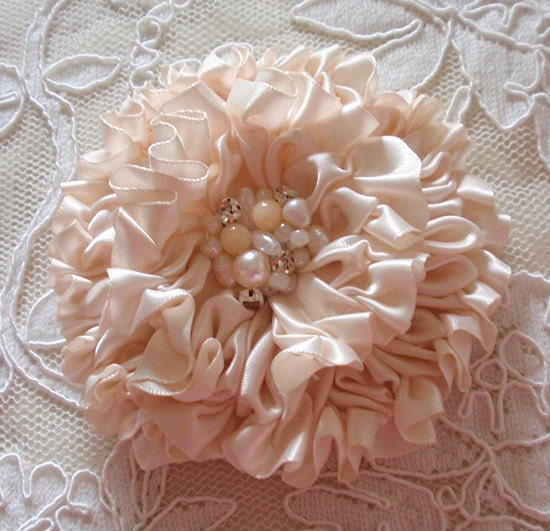 Handmade Ribbon Flower Ribbon Roses Satin Flower in Ivory - Etsy