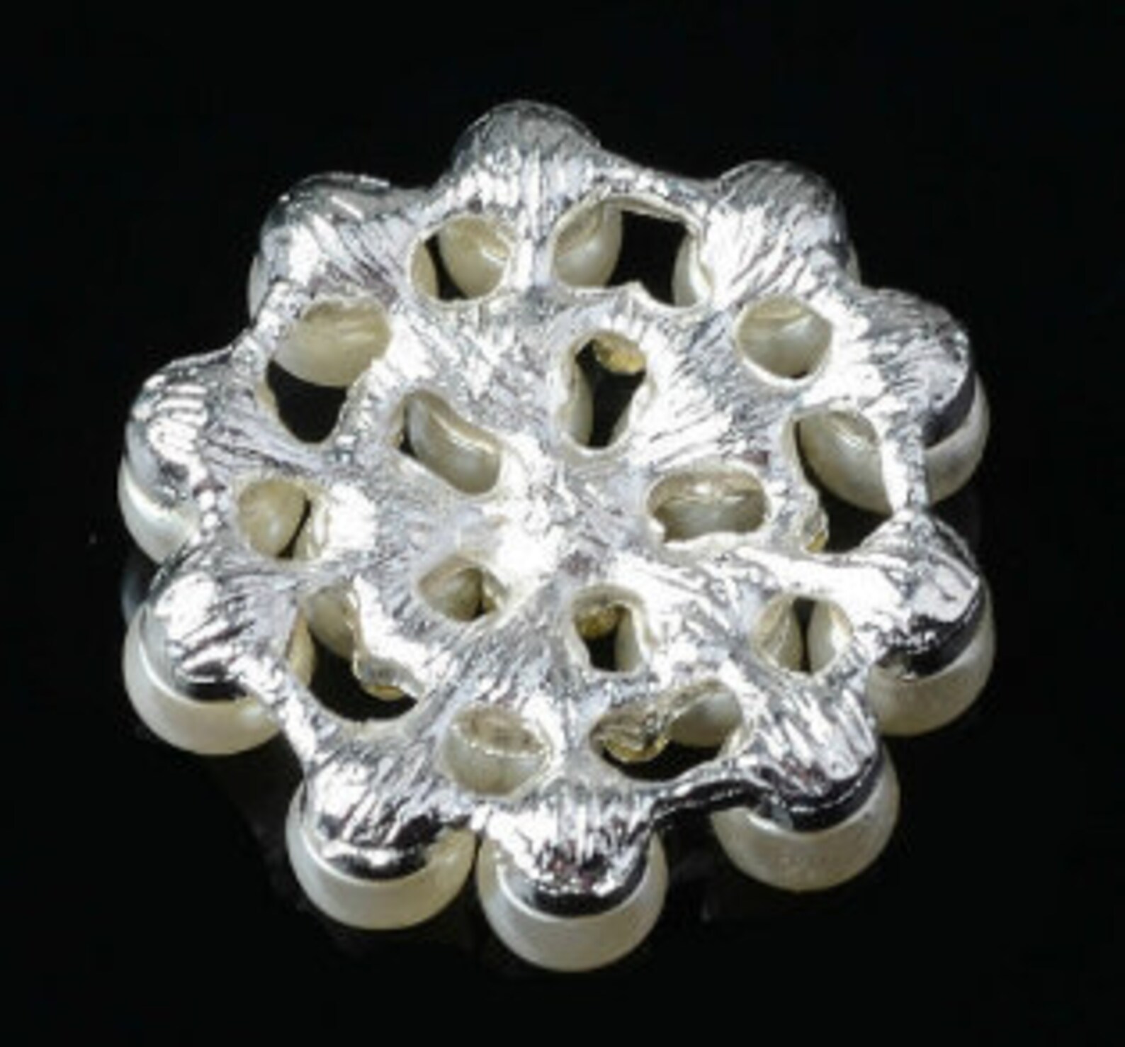 4 Flat Back Rhinestone Pearl Embellishment Metal (23 Mm) AL-151 - Etsy
