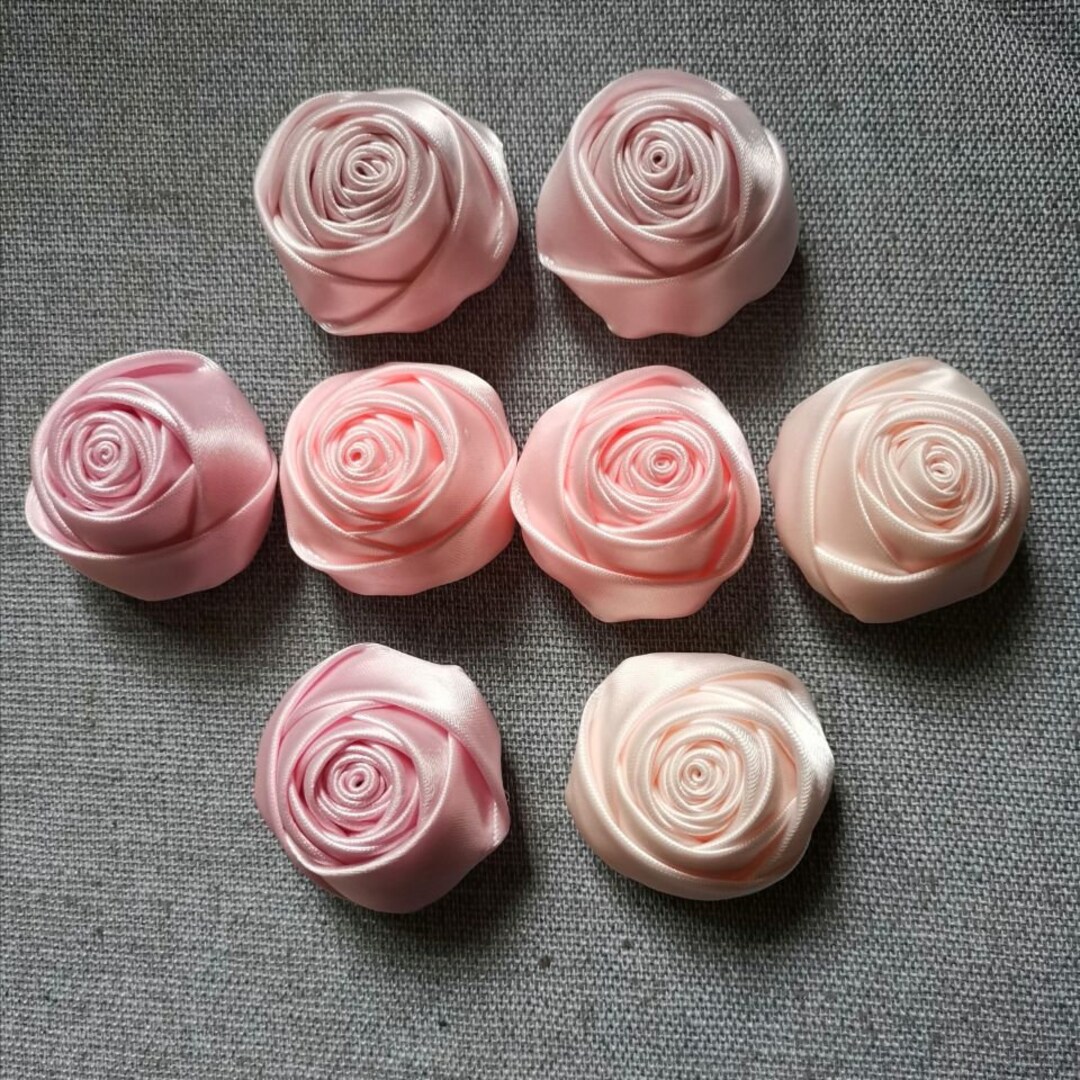 8 Handmade Rolled Roses (1-1/4 Inches) in Soft Pinks Have Over 105 ...