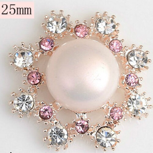 4 Flat Back Rhinestone Pearl Embellishment Metal 25 Mm - Etsy