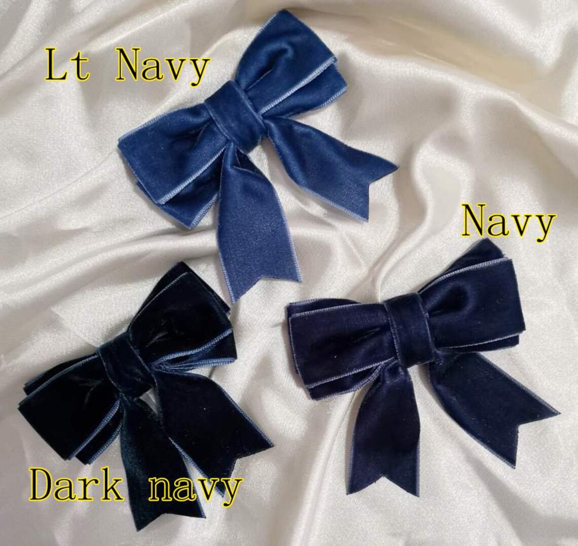 3 Handmade Velvet Ribbon Bows 3 Inch Lt Brown Brown | Etsy