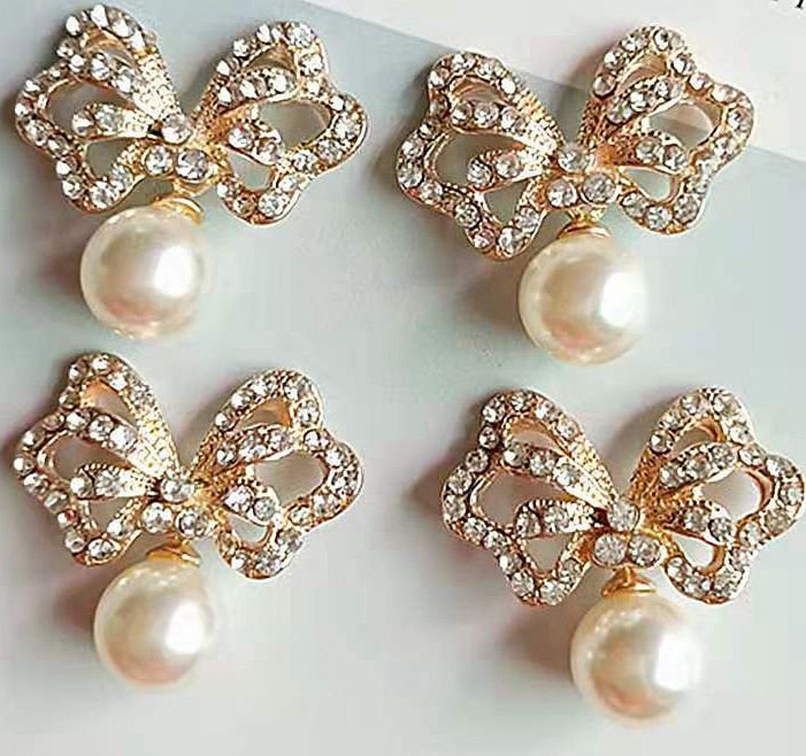 3 Flat Back Rhinestone Button Embellishment With Rhinestone - Etsy