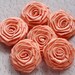 8 Handmade Ribbon Roses With Leaves 1 Inch in Pearl Pink and - Etsy