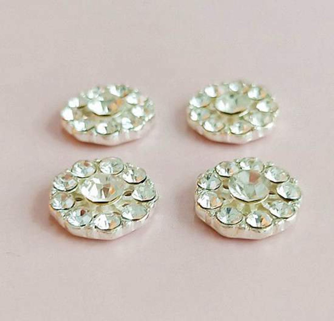 10 Flat Back Rhinestone Button Rhinestone Embellishment (14mmx14 Mm) LT ...