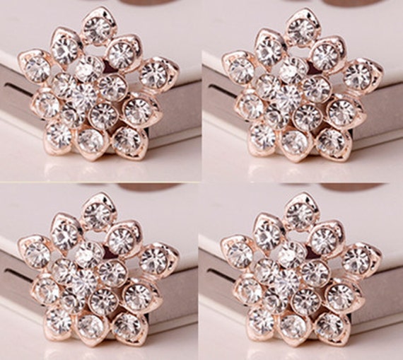 4 Flat Back Rhinestone Button 20 Mm DT-016 | Etsy