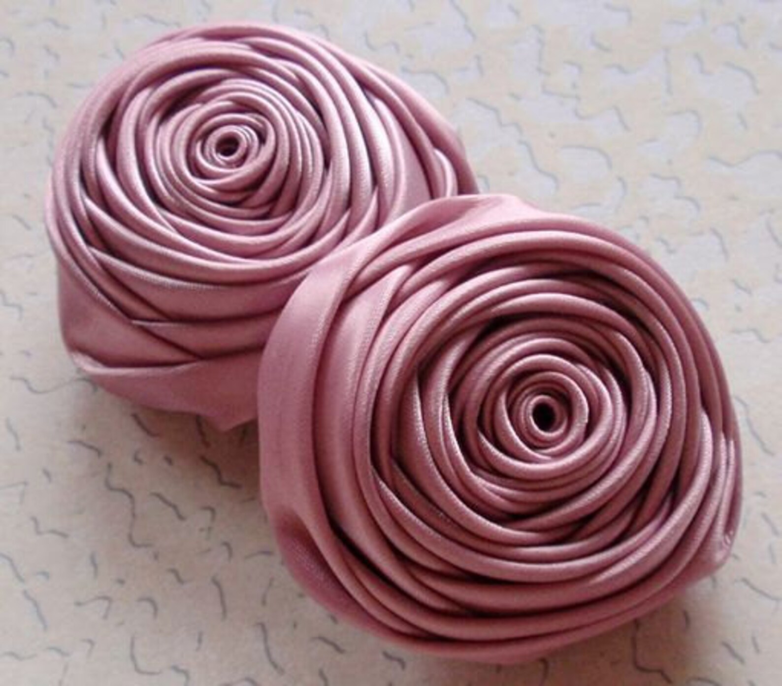 2 Handmade Ribbon Rolled Roses 2.5 Inches in Rose Pink - Etsy