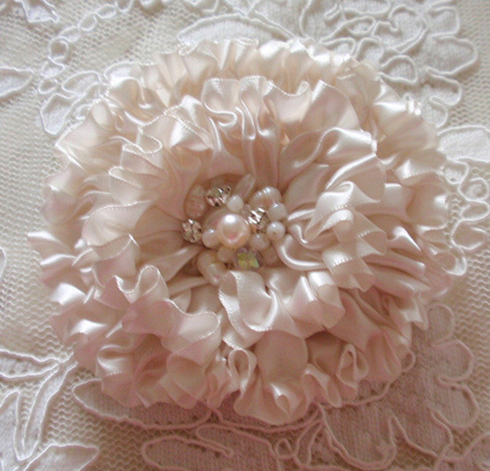 Handmade Ribbon Flower Ribbon Roses Satin Flower in Antique - Etsy