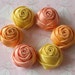 6 Handmade Ribbon Rolled Roses (1-1/4 Inches) in Lt Pink, Sweet Nectar ...