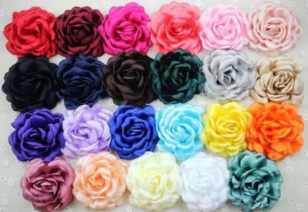 Singed Flower Singed Rose Fabric Flower Fabric Rose (3.5 Inches) 23 ...