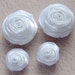 4 Handmade Rolled Roses (2 Inches,1-1/4 Inch) in White MY-060--05 Ready ...