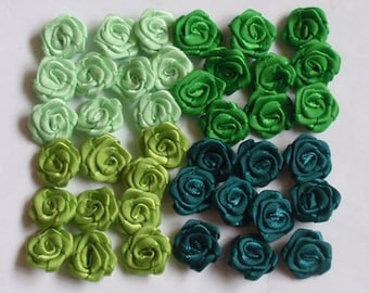 40 Mini Handmade Ribbon Roses 1/2 Inches in Pink Combination - Etsy