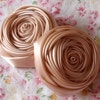 2 Handmade Ribbon Rolled Roses 2.5 Inches in Rose Pink Over 150 Colors ...
