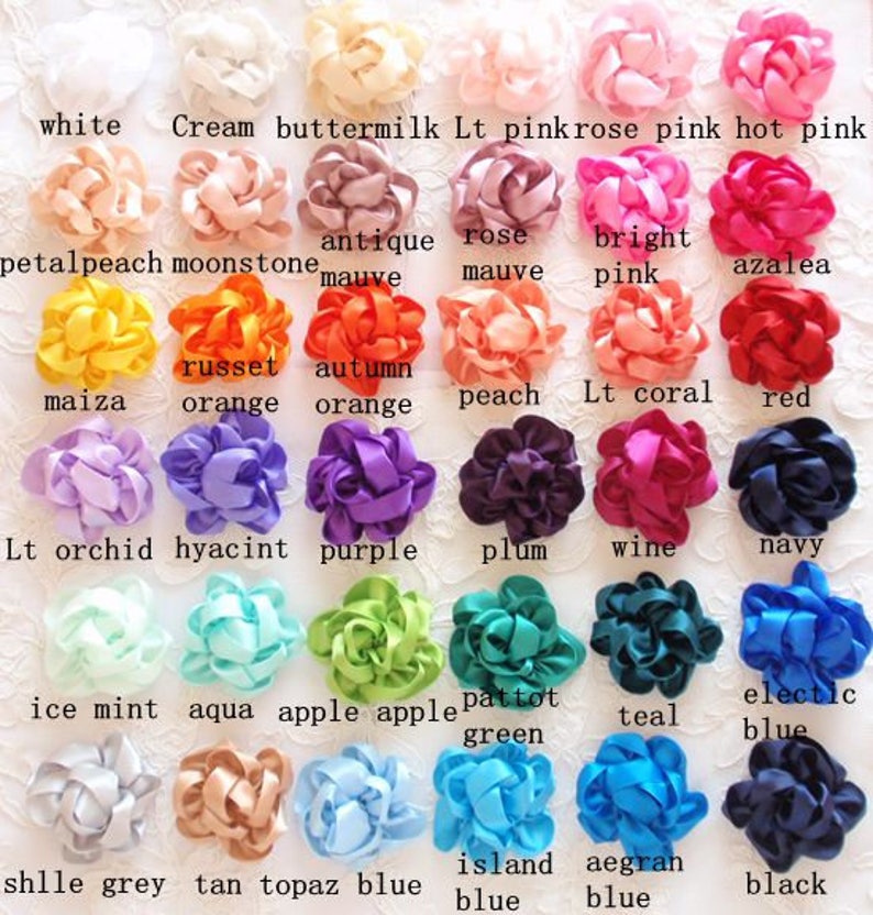 6 Handmade Ribbon Flowers 2-1/2 inches Over 150 Colors to | Etsy