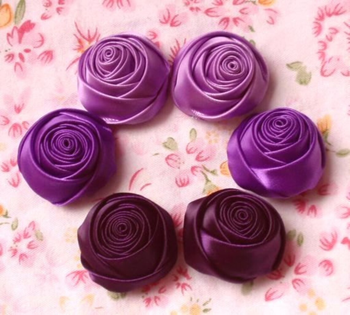 6 Handmade Rolled Roses 1-1/4 Inches in Grape Purple Plum - Etsy