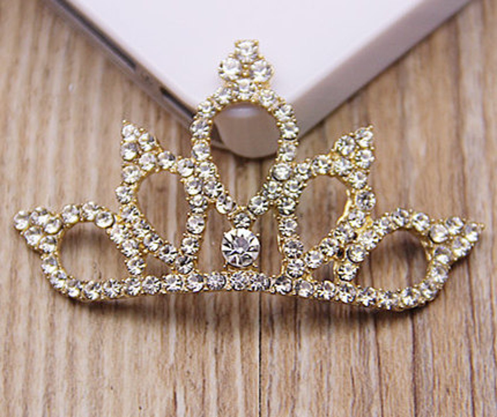 2 Rhinestone Button Flat Back Button Crown Button 57x32 Mm - Etsy