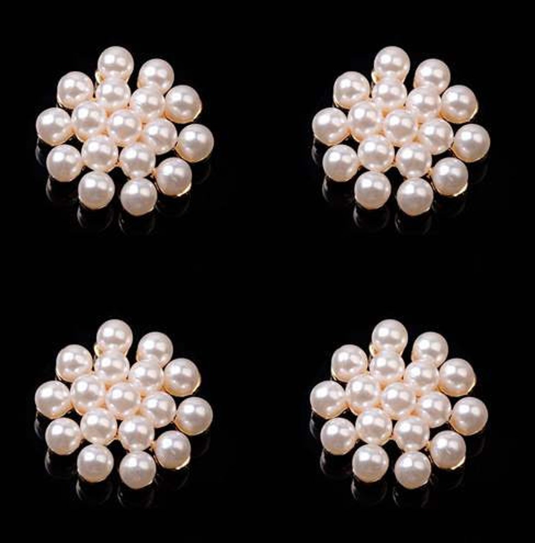 4 Flat Back Pearl Button Pearl Embellishment (24x24mmmm) AL-208 - Etsy