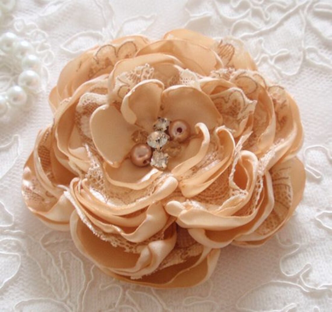 Singed Flower Lace Flower Lace Rose Fabric Flower Fabric Rose With ...