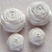 4 Handmade Rolled Roses (2 Inches,1-1/4 Inch) in White MY-060--05 Ready ...