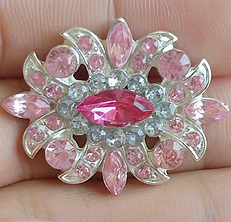 4 Flat Back Rhinestone Button Pearl Button Flower Button | Etsy