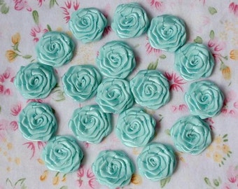 20 Small Handmade Ribbon Roses 3/4 inches In Nude Victorian