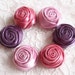 6 Handmade Ribbon Rolled Roses (1-1/4 Inches) in Lt Pink, Sweet Nectar ...