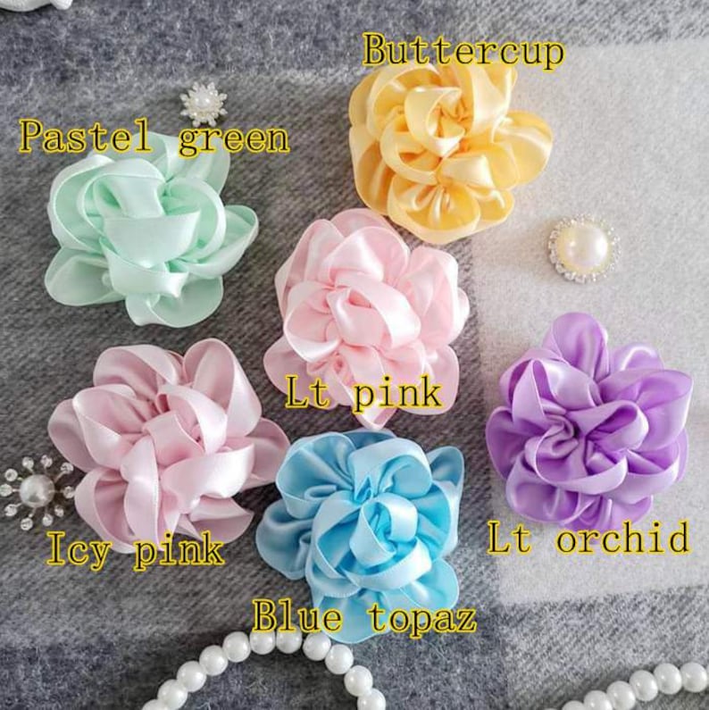 6 Handmade Ribbon Flowers 2-1/2 inches Over 150 Colors to | Etsy