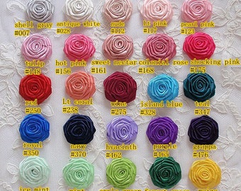 6 Handmade Ribbon Roses 2 Inches and Have Over 150 Colors to - Etsy