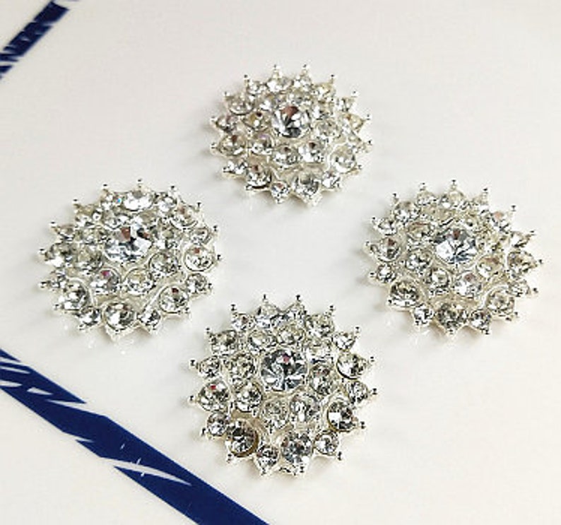 4 Flat Back Rhinestone Button Embellishment 27 Mm LT-024 - Etsy