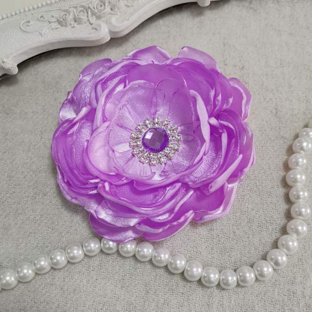 Larger Handmade Singed Flower Fabric Flower Fabric Rose Pearl ...