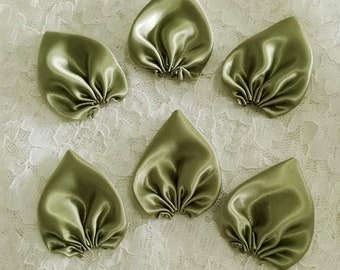 8 Handmade Ribbon Leaves 2x1 Inch Have Over 150 Colors to | Etsy