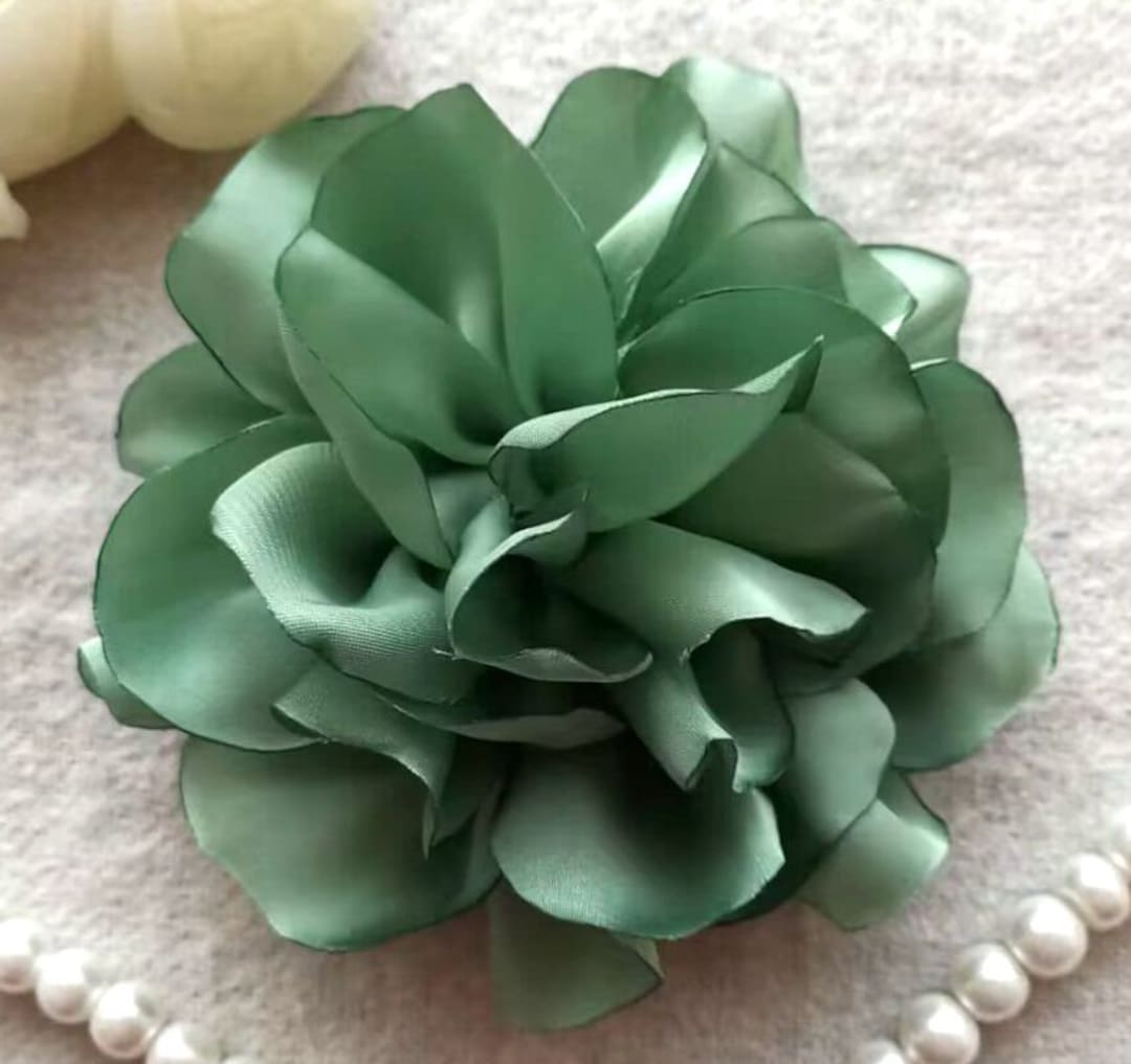 Larger Handmade Singed Flower Fabric Flower Fabric Rose (3-1/2 Inches ...