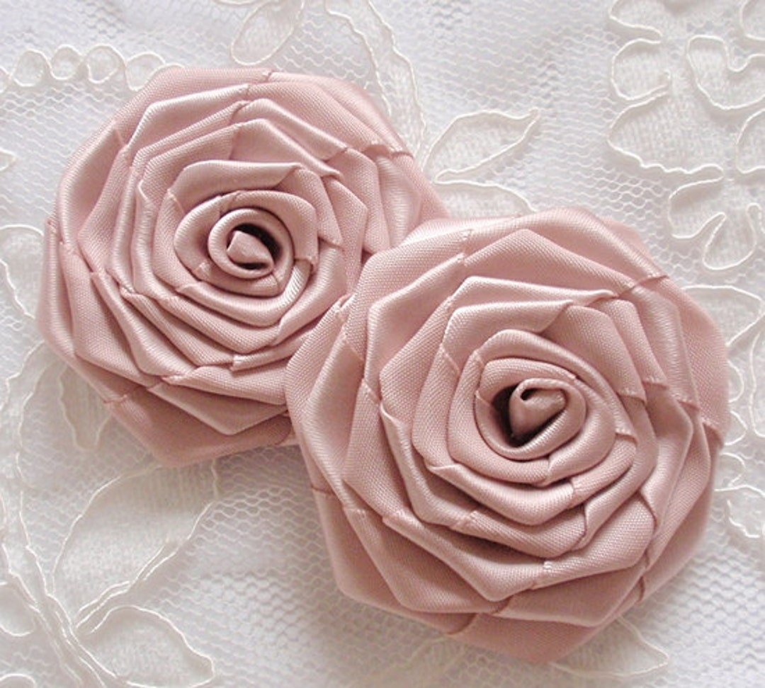 2 Handmade Ribbon Roses (2.5 Inches) in Vanilla and Have Over 150 ...