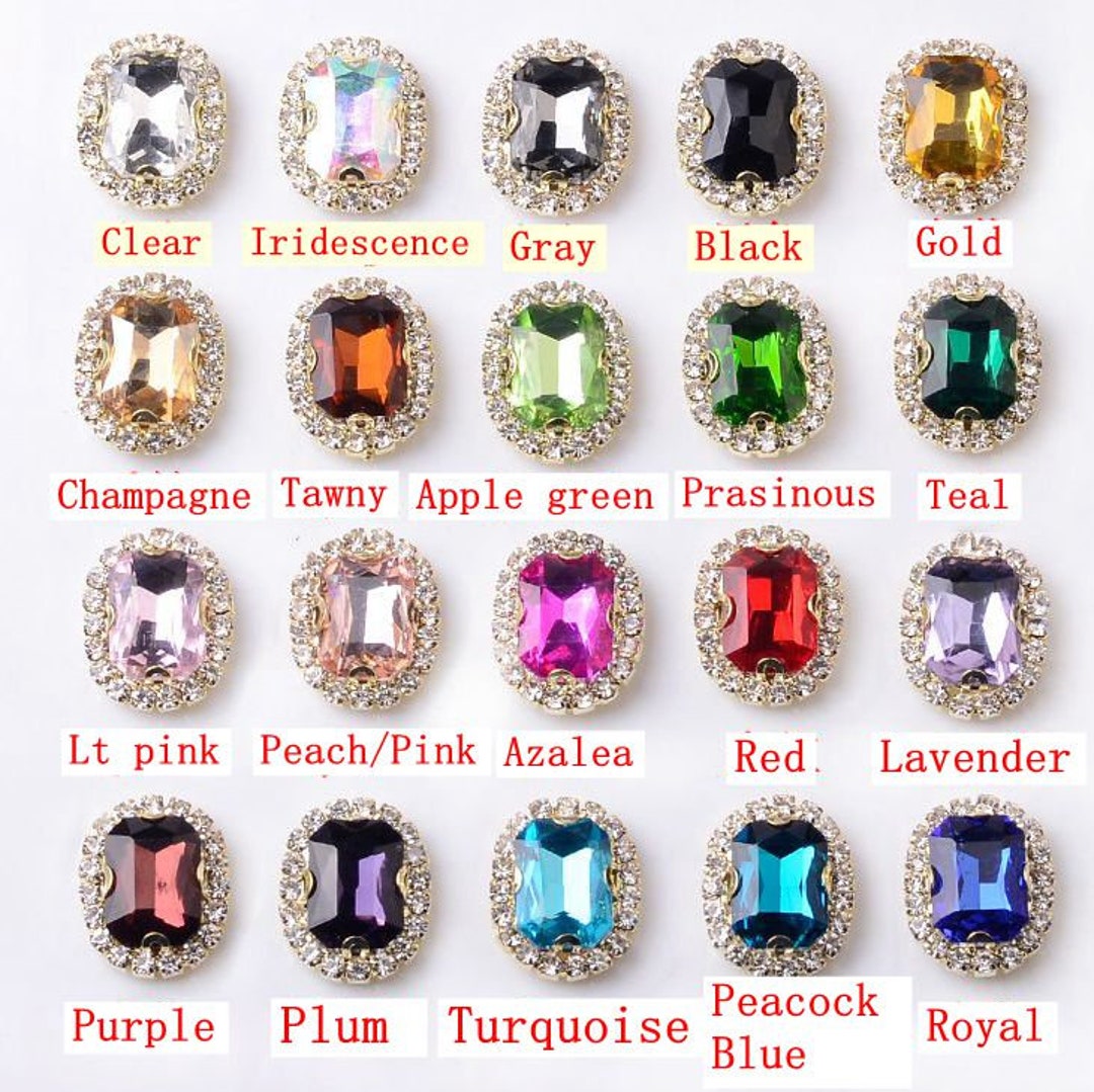 10 Flat Back Rhinestone Crystal Button Pearl Button You Choose the ...