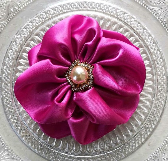 Handmade Ribbon Flower Ribbon Roses Satin Flower In Garden | Etsy