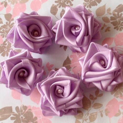 4 Handmade Ribbon Roses 2 Inches in Soft Color Over 150 - Etsy