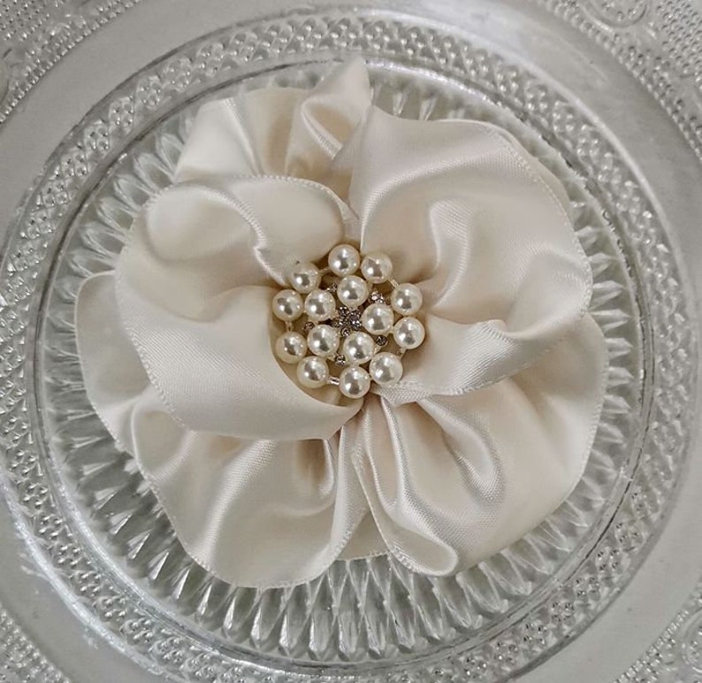 Handmade Ribbon Flower Ribbon Roses Satin Flower in Antique - Etsy