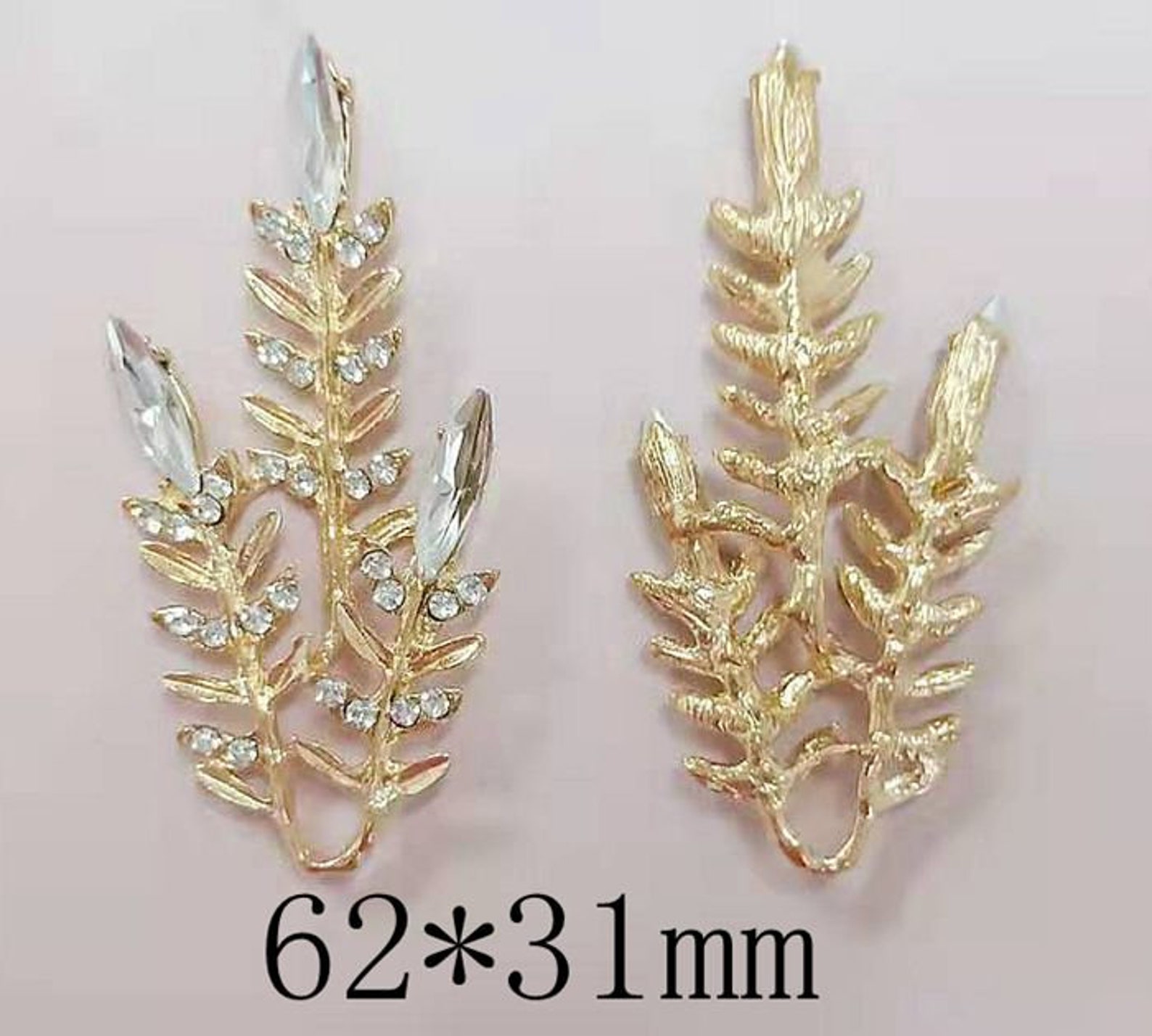 3 Flat Back Rhinestone Button Embellishment With Rhinestone(62*31mm) LT ...