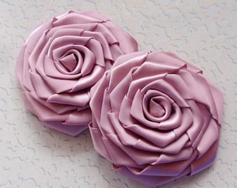 6 Handmade Ribbon Roses 2 Inches and Have Over 150 Colors to | Etsy