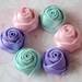 6 Handmade Ribbon Rolled Roses (1-1/4 Inches) in Lt Pink, Sweet Nectar ...