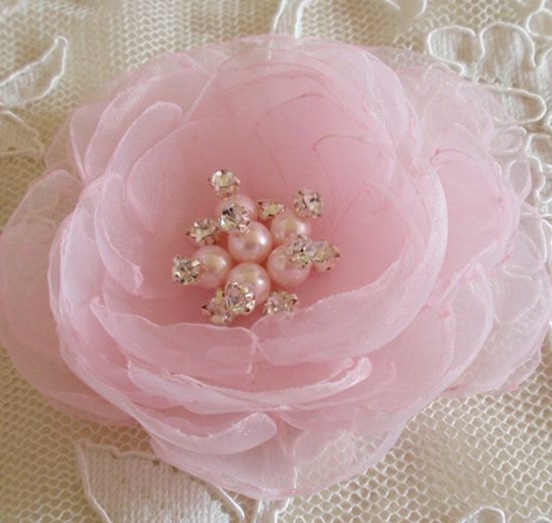 Singed Flower Singed Rose Organza Flower Fabric Flower Fabric Etsy