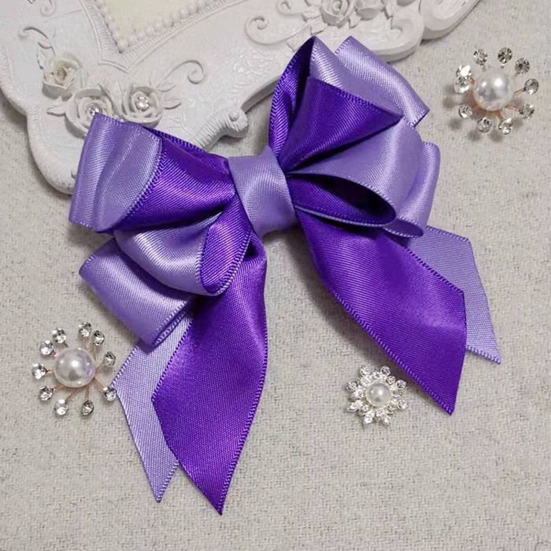 Satin Ribbon Bow Lt Orchid, Purple Have Over 150 Colors to Choose ( 4x4 ...