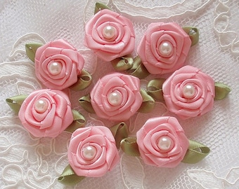 8 Handmade Ribbon Leaves 2x1 Inch Have Over 150 Colors to | Etsy