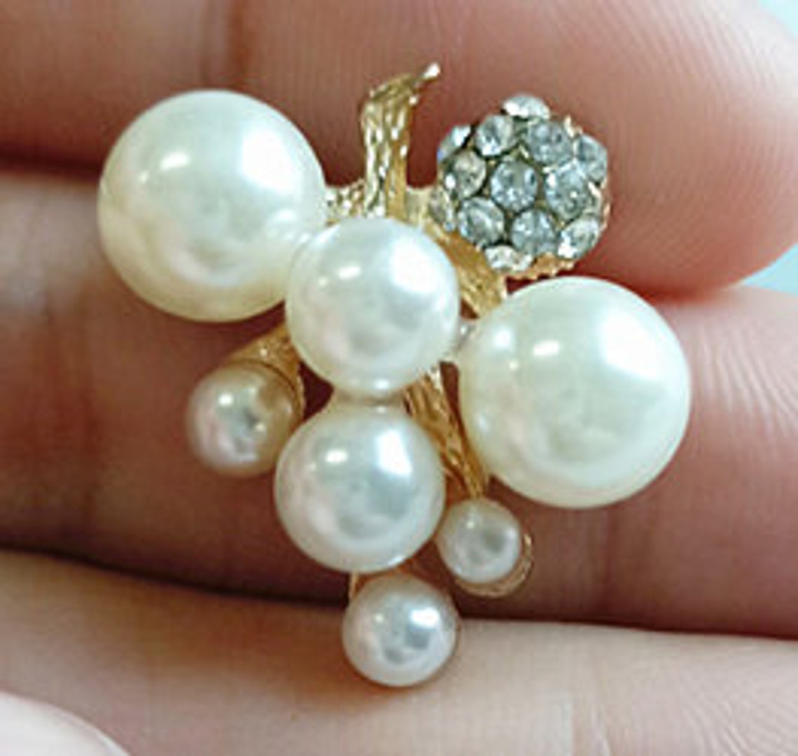 4 Rhinestone Button Rhinestone Crystal Button Have Hole On The | Etsy