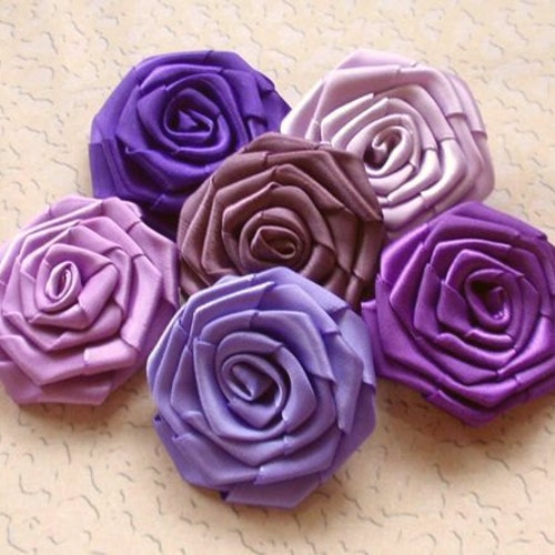 4 Handmade Ribbon Roses 2 Inches in Soft Color Over 150 - Etsy