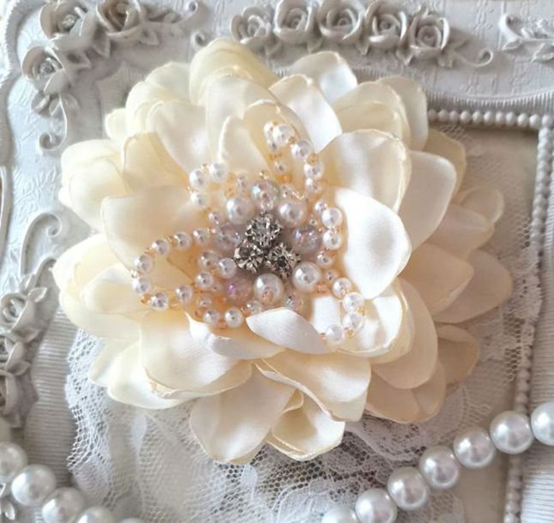 Larger Singed Flower Singed Rose Fabric Flower Fabric Rose With ...