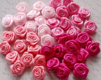 6 Handmade Ribbon Rolled Roses 1-1/4 Inches in Lt Pink - Etsy