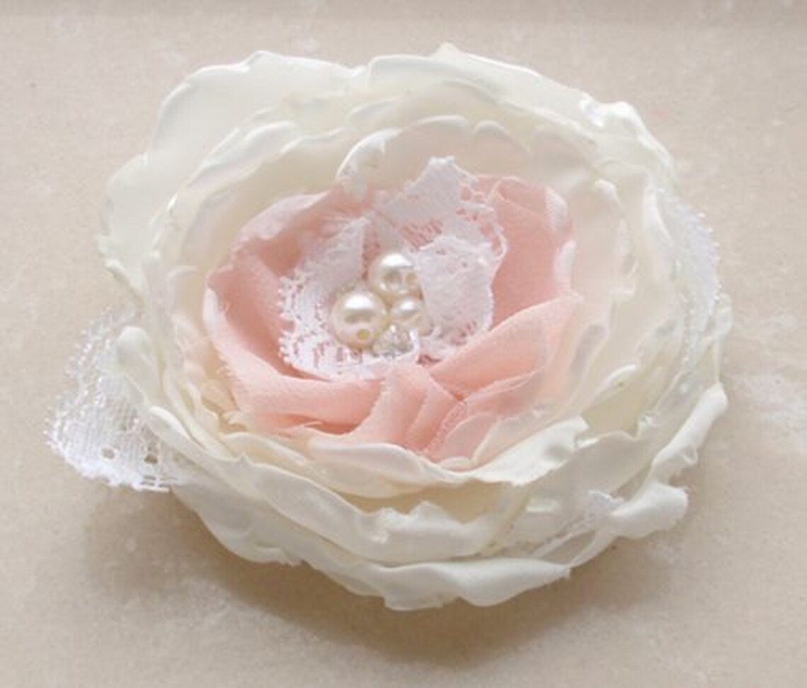 Larger Handmade Singed Flowers With Pearl and Rhinestone (3.5 Inches ...